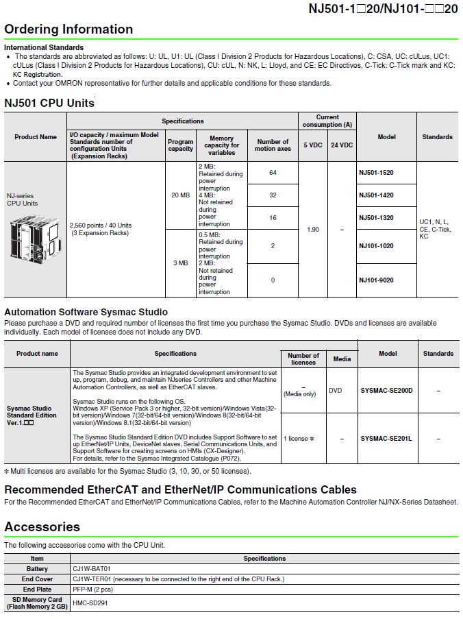 NJ1 Series Machine Automation Controller | Omron